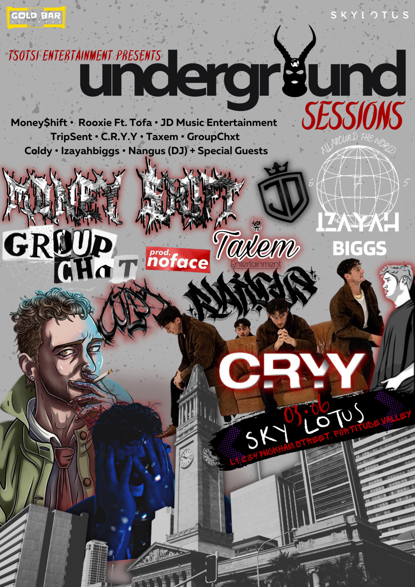 Underground Sessions, Featuring C.R.YY - June 3rd, Gold Bar (Brisbane) - Stereo Stickman